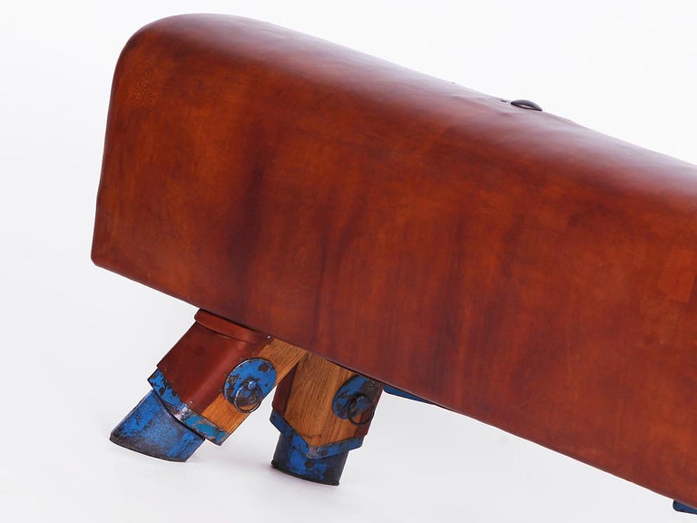 Gymnastic Leather Pommel Horse Bench Top, 1930s For Sale at 1stDibs