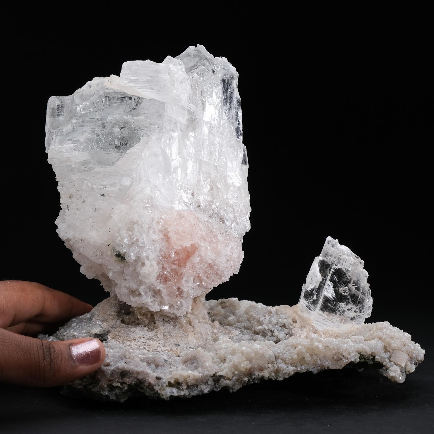 Gypsum Var. Selenite on Quartz from Rio Grande do Sul, Brazil For Sale ...