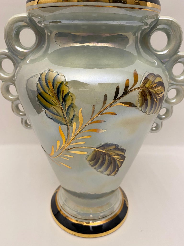 H. Bequet Quaregnon Porcelain Vase, Celadon For Sale at 1stDibs