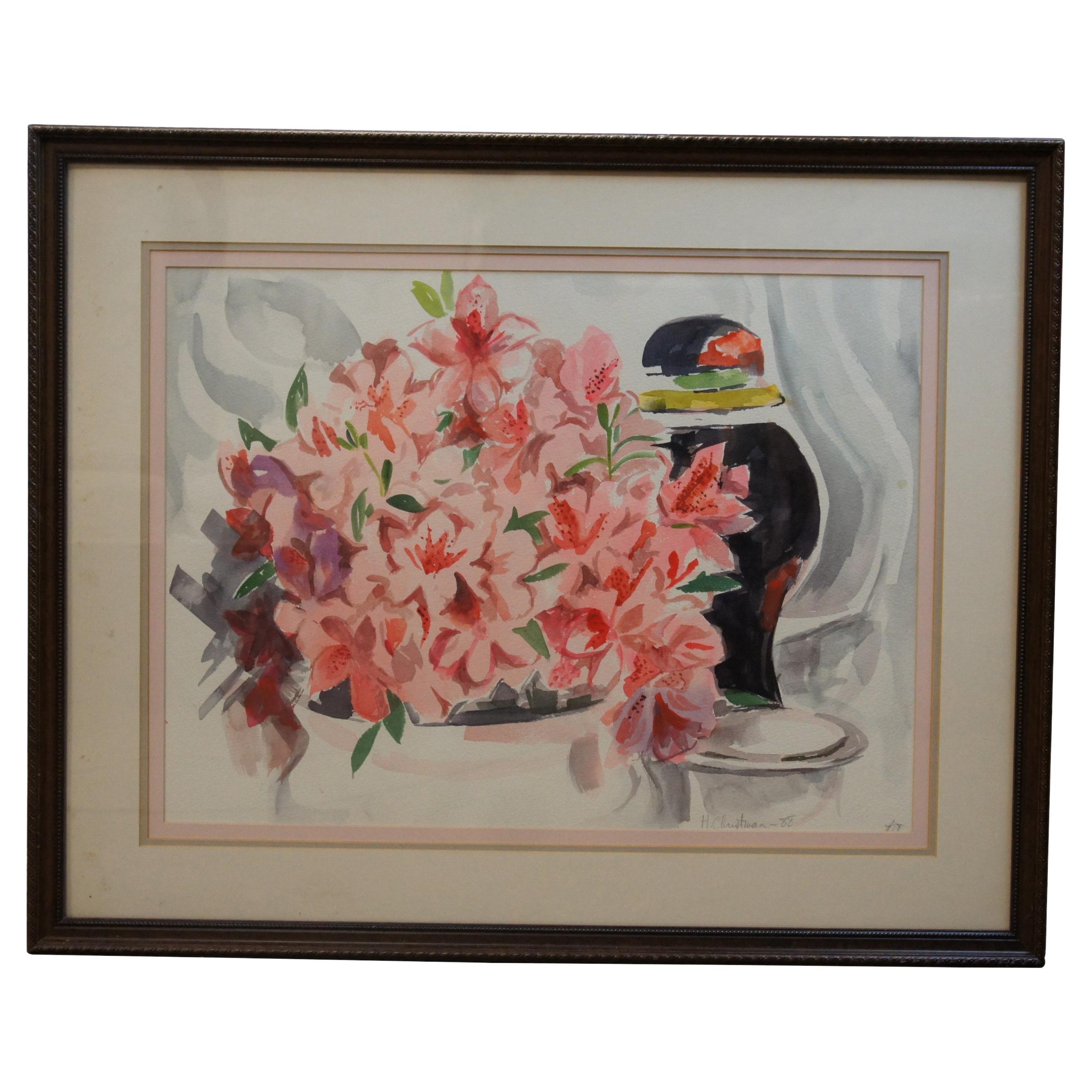 H. Christman Still Life Floral Botanical Alstroemeria Watercolor ...