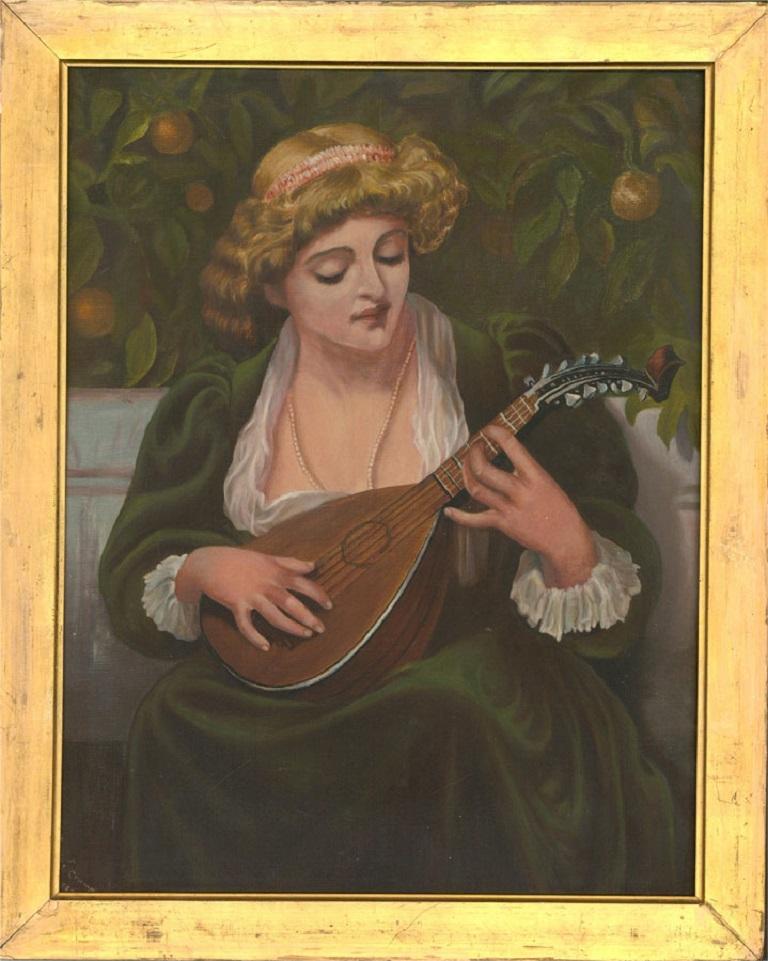 H. Crump - H. Crump - 1884 Oil, Lady and Lute at 1stDibs | crumph, lady ...