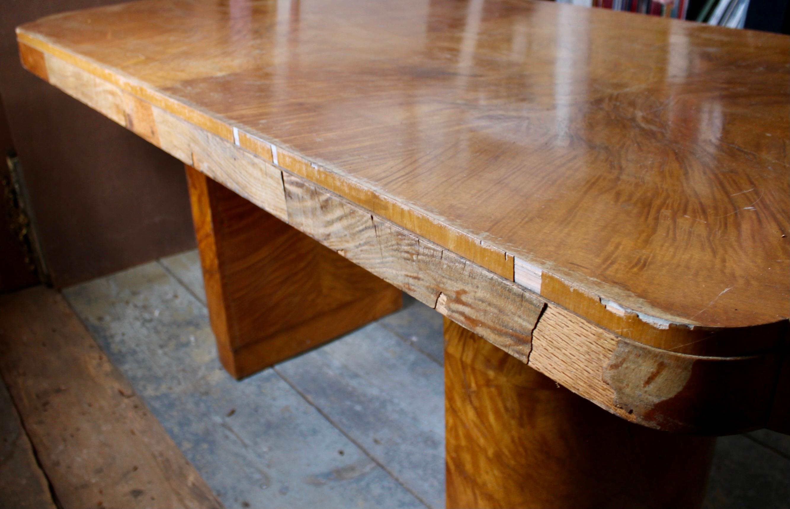 Art Deco H and L Epstein English Burr Maple Dining Table For Sale at ...