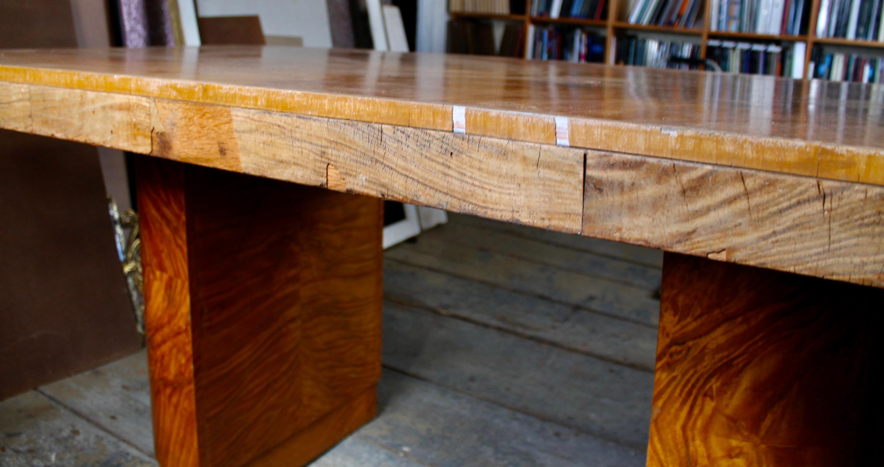 Art Deco H and L Epstein English Burr Maple Dining Table For Sale at ...