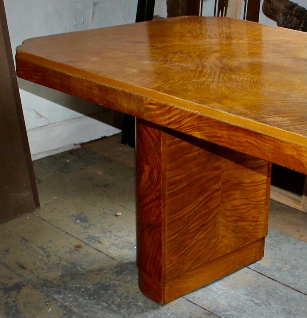 H and L Epstein English Art Moderne Deco Burr Maple Dining Table For ...
