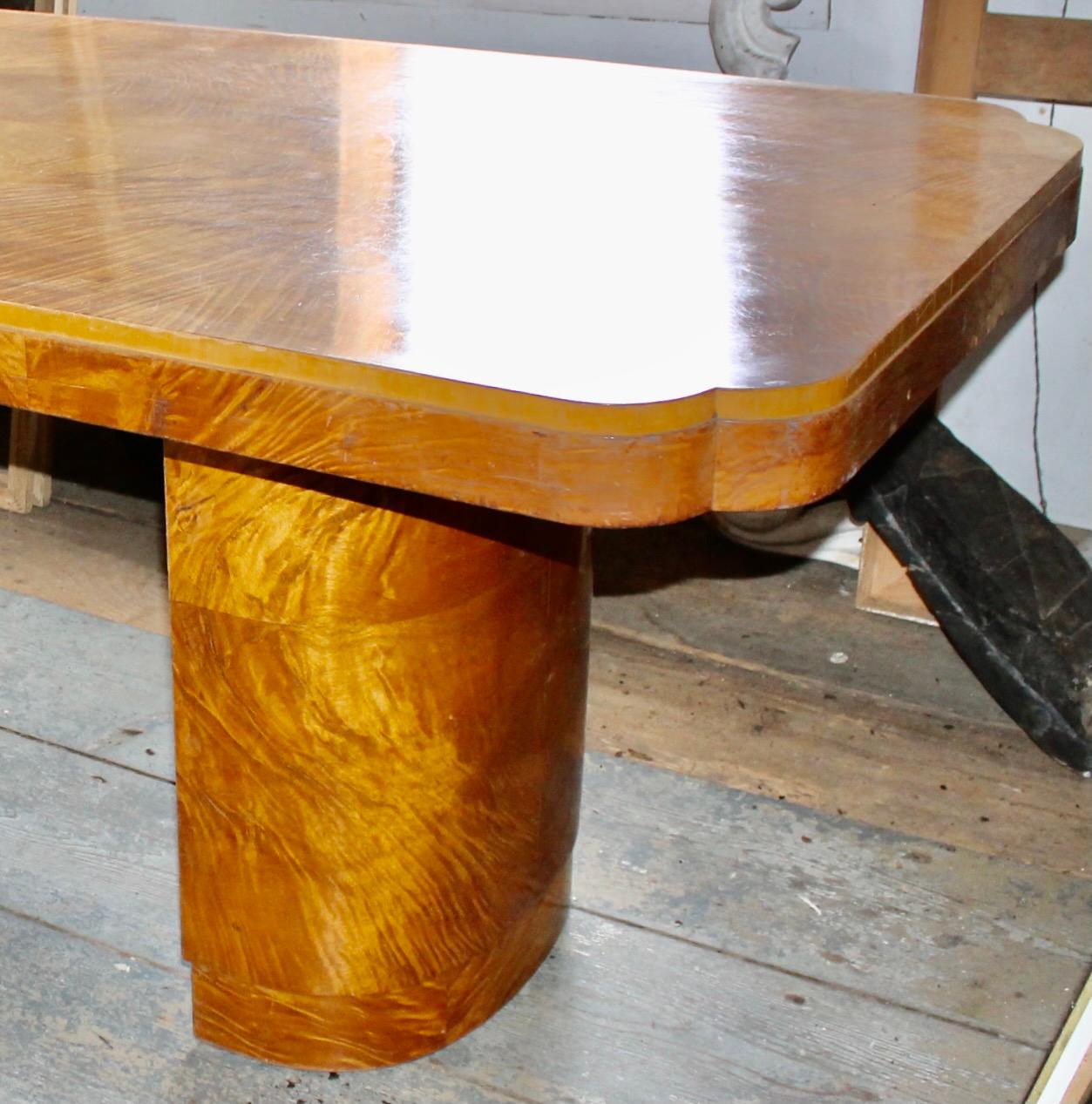 Art Deco H and L Epstein English Burr Maple Dining Table For Sale at ...