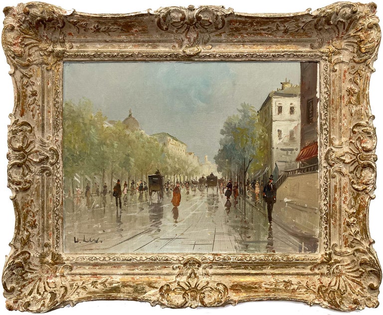 H. Levi - "Parisian Street Scene in Spring" Post-Impressionist Oil ...