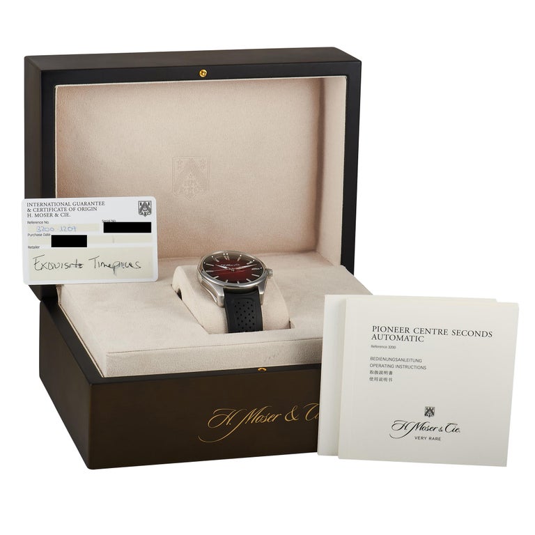 H. Moser and Cie Pioneer Centre Seconds Swiss Mad Red Watch 3200-1207 ...