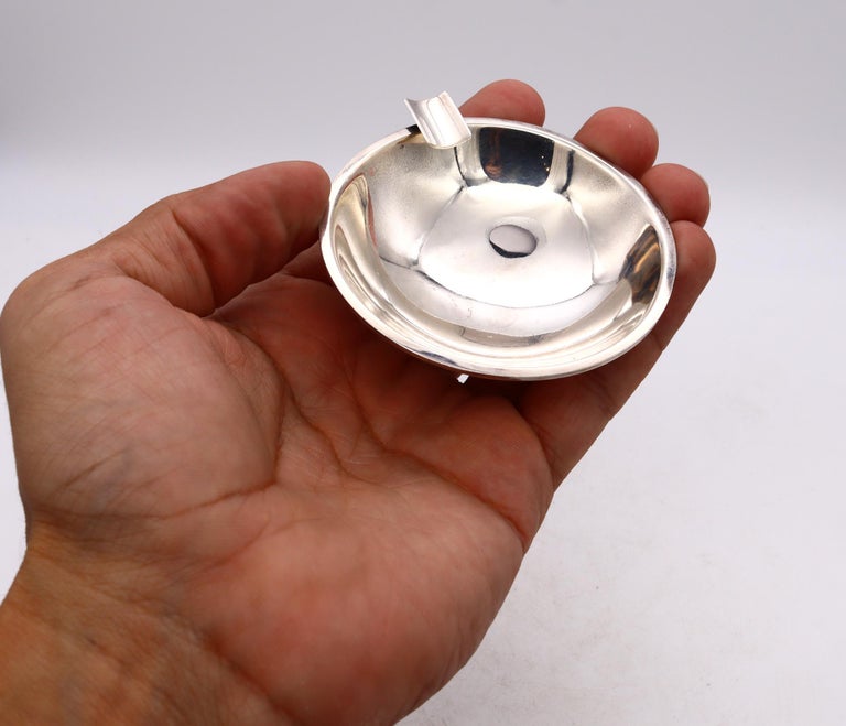 H. Nils 1970 Denmark Modernism Geometric Round Ashtray Cup .925 ...