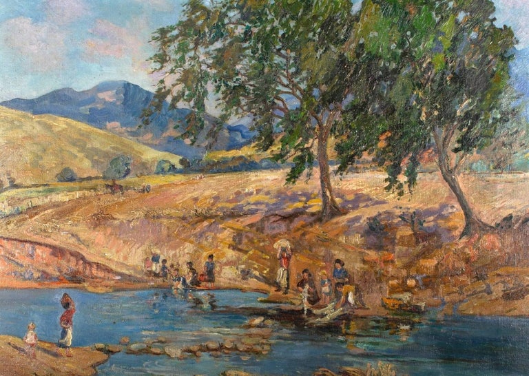 H. Pearson - H. Pearson - Mid 20th Century Oil, Washing In The River ...