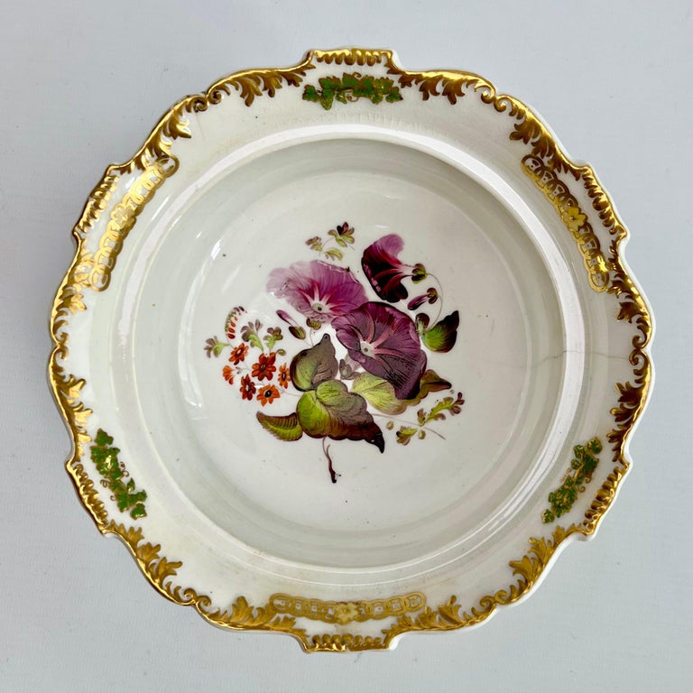 H and R Daniel Pair of Sauce Tureens, Shrewsbury Shape, Flowers ...