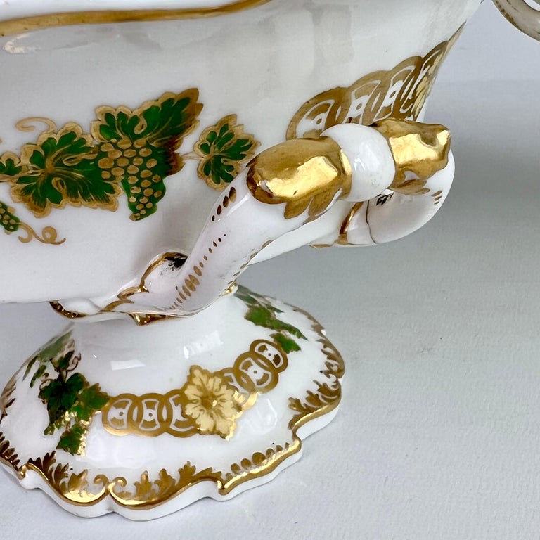 H and R Daniel Pair of Sauce Tureens, Shrewsbury Shape, Flowers ...