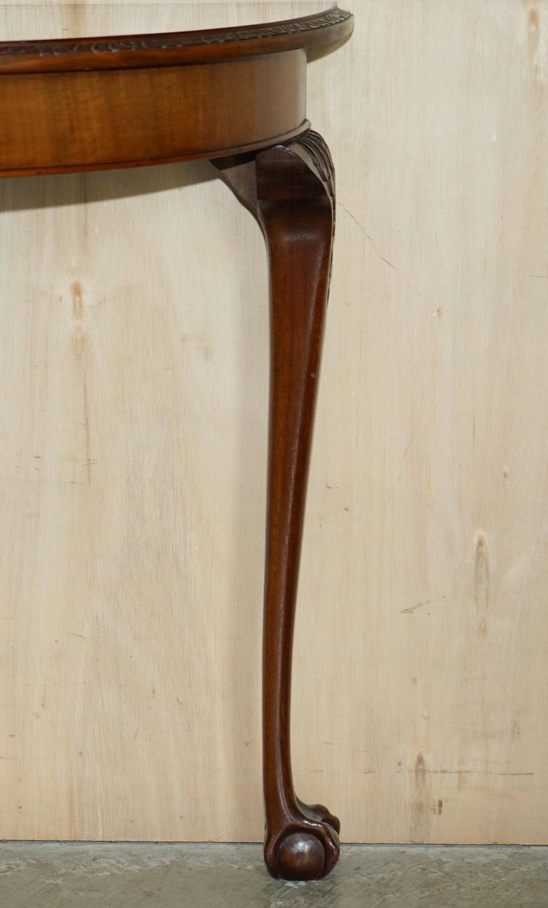 H Shaw London Antique Burr Walnut circa 1900 Demi Lune Table Claw and ...