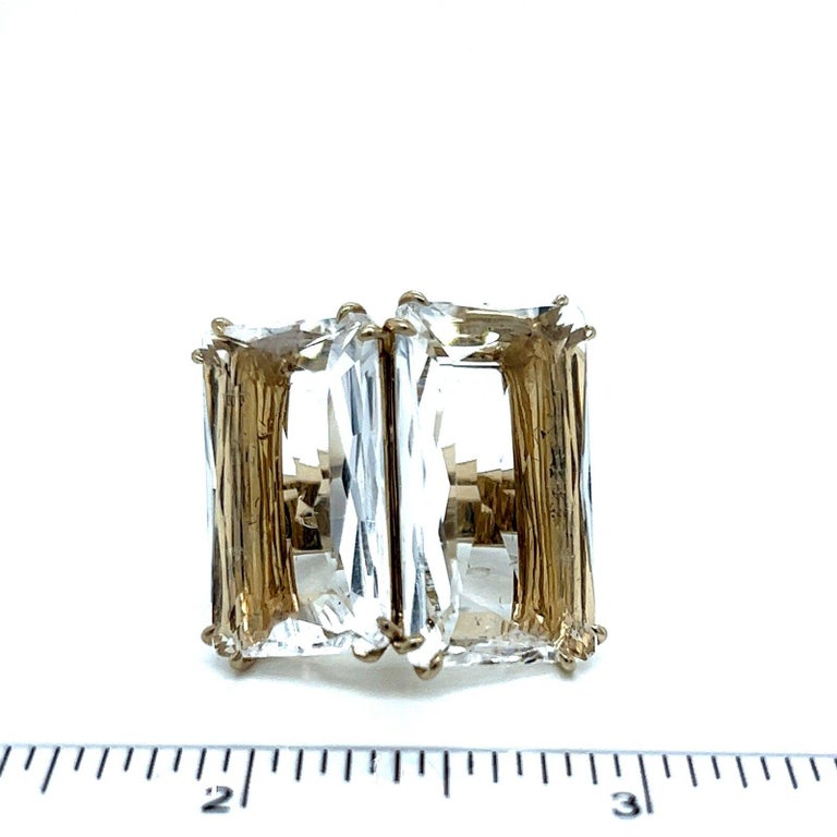 H. Stern Cobblestone 18k yellow Gold Rock Crystal and Diamonds Square ...