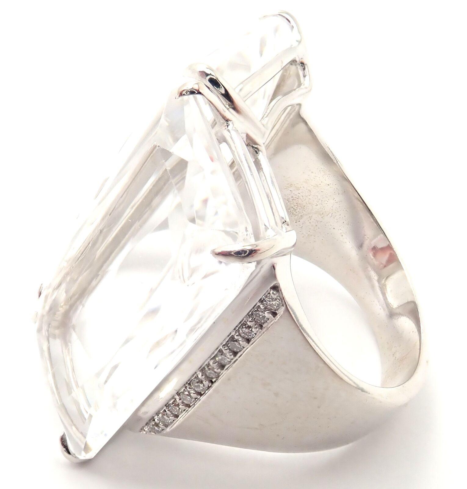 H. Stern Cobblestone Diamond Large Rock Crystal White Gold Ring For Sale at 1stDibs