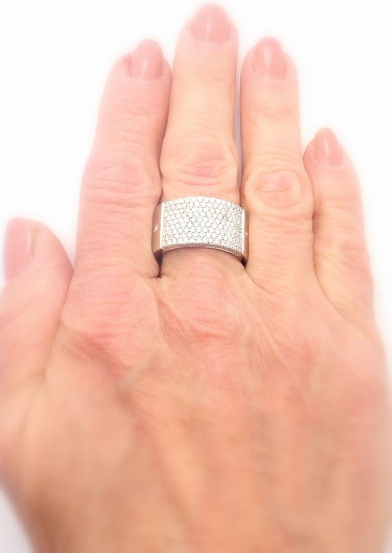 H. Stern Diamond Wide White Gold Band Ring For Sale at 1stDibs