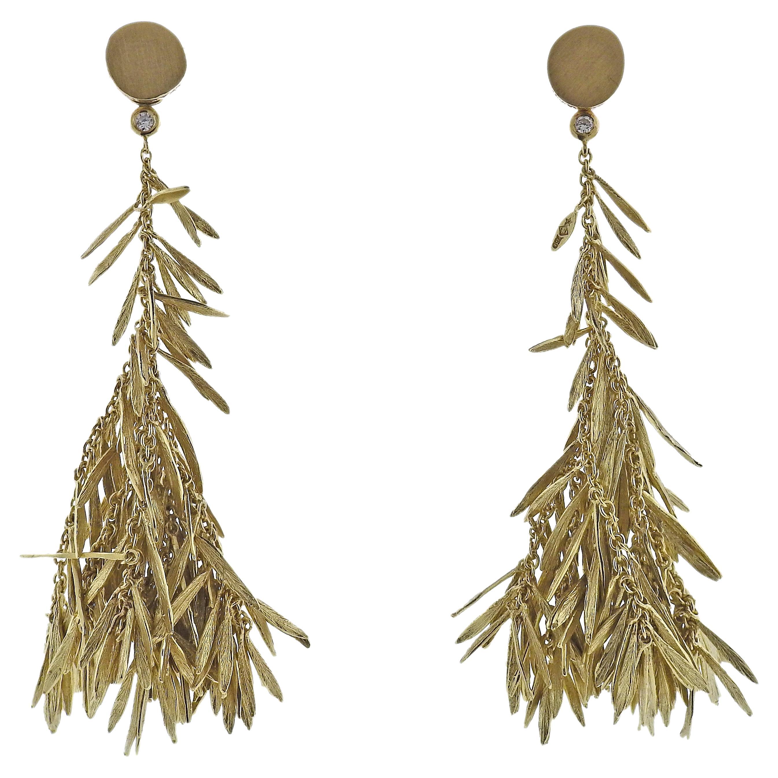 H. Stern Golden Stone Diamond Pave Earrings at 1stDibs