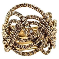 H. Stern Gold Ring Leaf Shape with Diamonds For Sale at 1stDibs