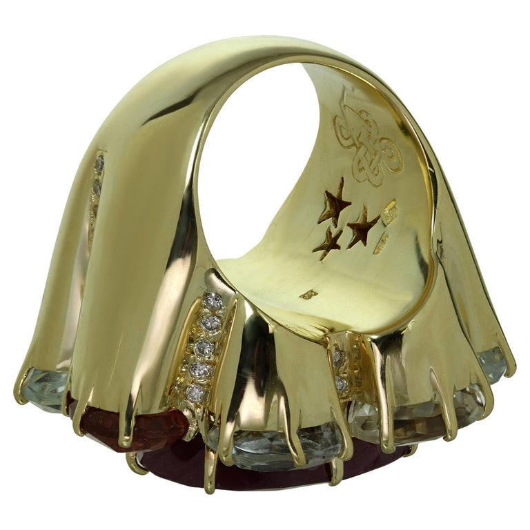 H. Stern Harmony Diane von Furstenberg Diamond Gemstone Yellow Gold ...