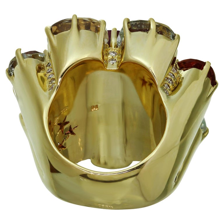 H. Stern Harmony Diane von Furstenberg Diamond Gemstone Yellow Gold ...