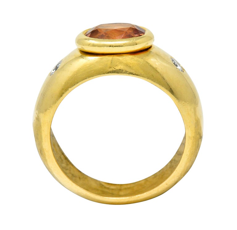 H. Stern Imperial Topaz Diamond 18 Karat Gold Unisex Vintage Band Ring ...