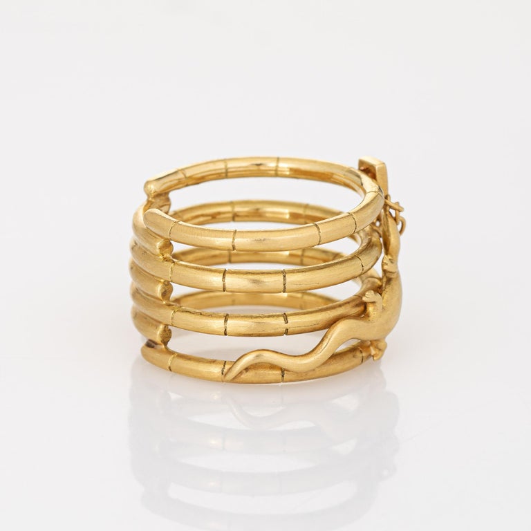 H Stern Lizard Ring Diamond Wide Band 18k Yellow Gold Estate Fine ...