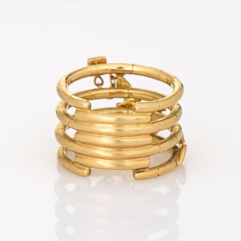 H Stern Lizard Ring Diamond Wide Band 18k Yellow Gold Estate Fine ...