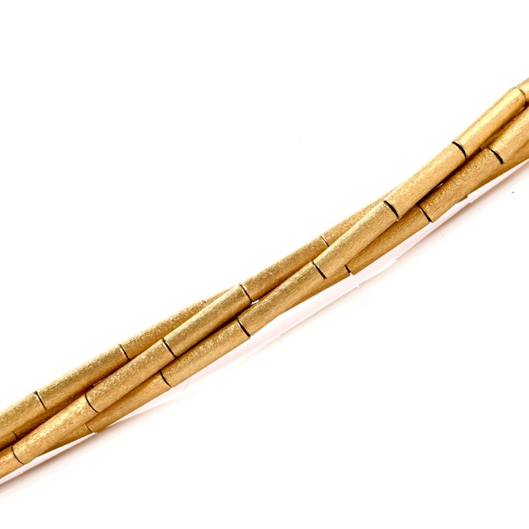 H. Stern Longest Fluid Gold Collection Bamboo Barrel Link 18K Necklace ...