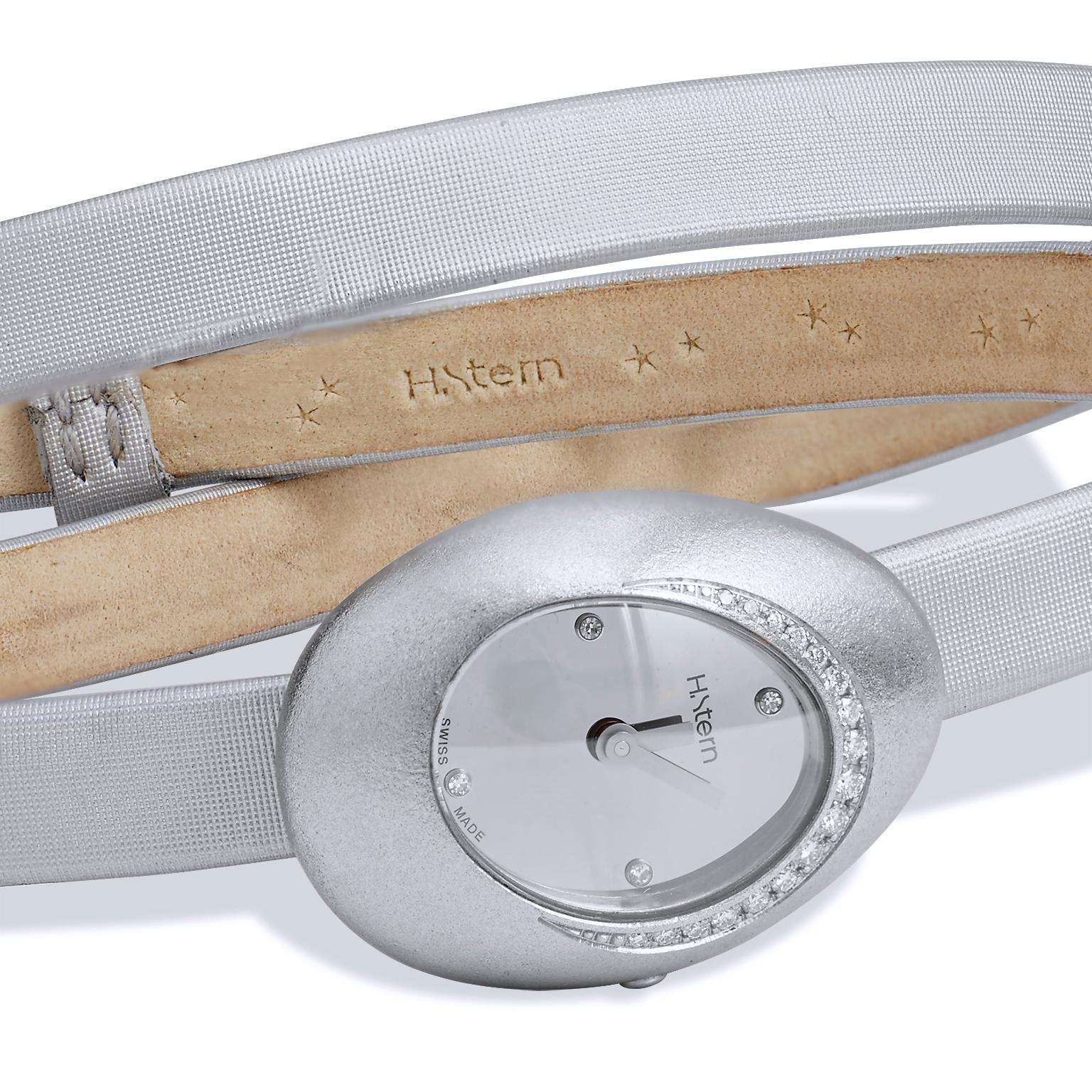 H. Stern Relogios Stainless Steel and Diamond Watch Silver Dial with ...