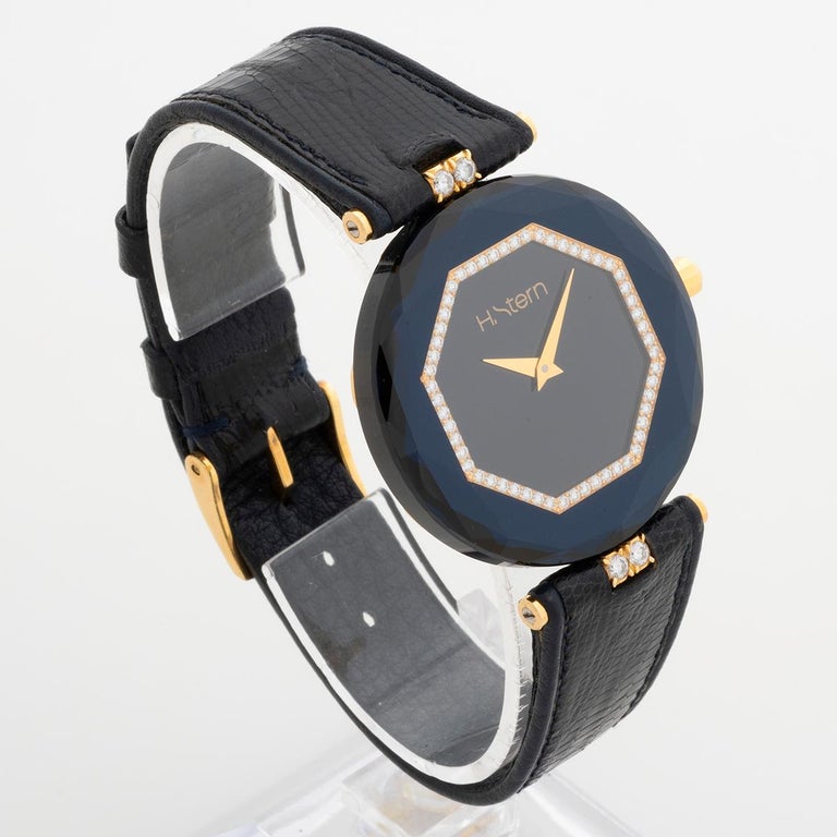 H Stern Sapphire Collection, Diamond Set Lugs, 18K Yellow Gold, Superb ...