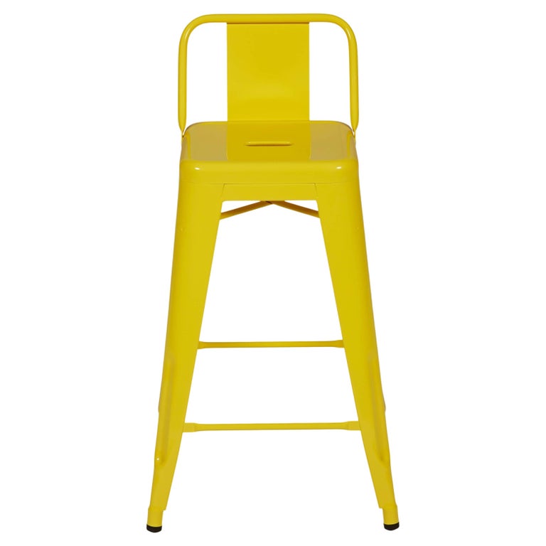 H Stool 65 with Low Back in Yellow by Tolix For Sale at 1stDibs