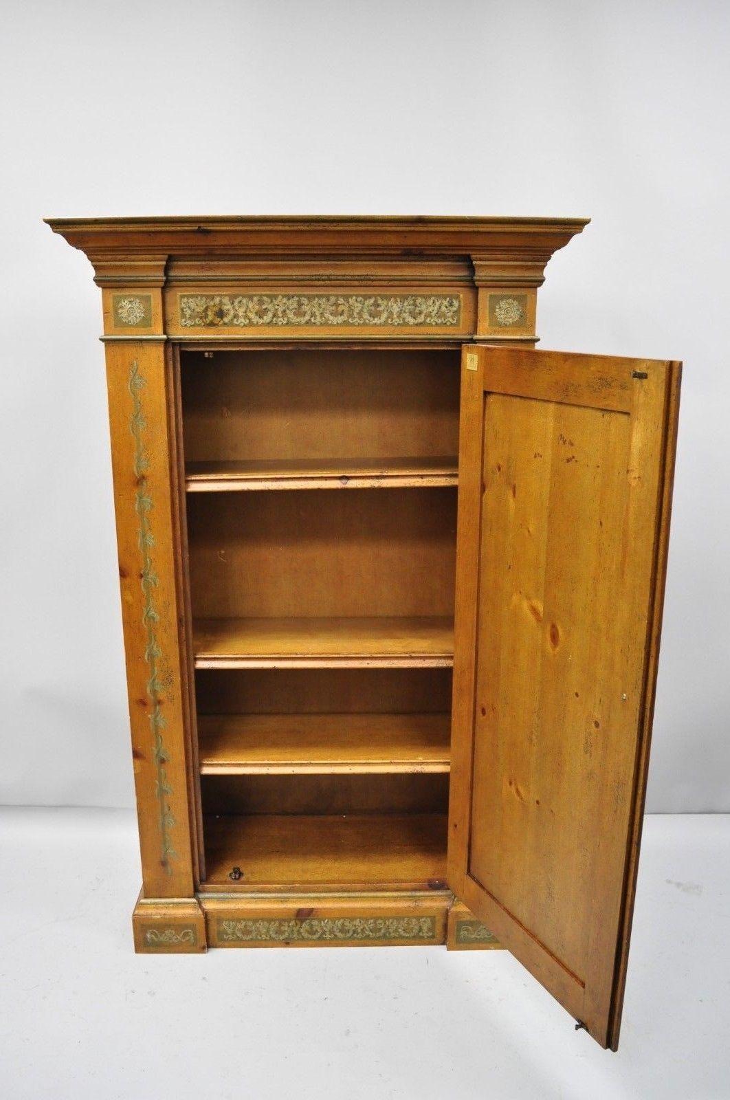 Habersham French Adams Style Paint Decorated Storage Cabinet Cupboard ...