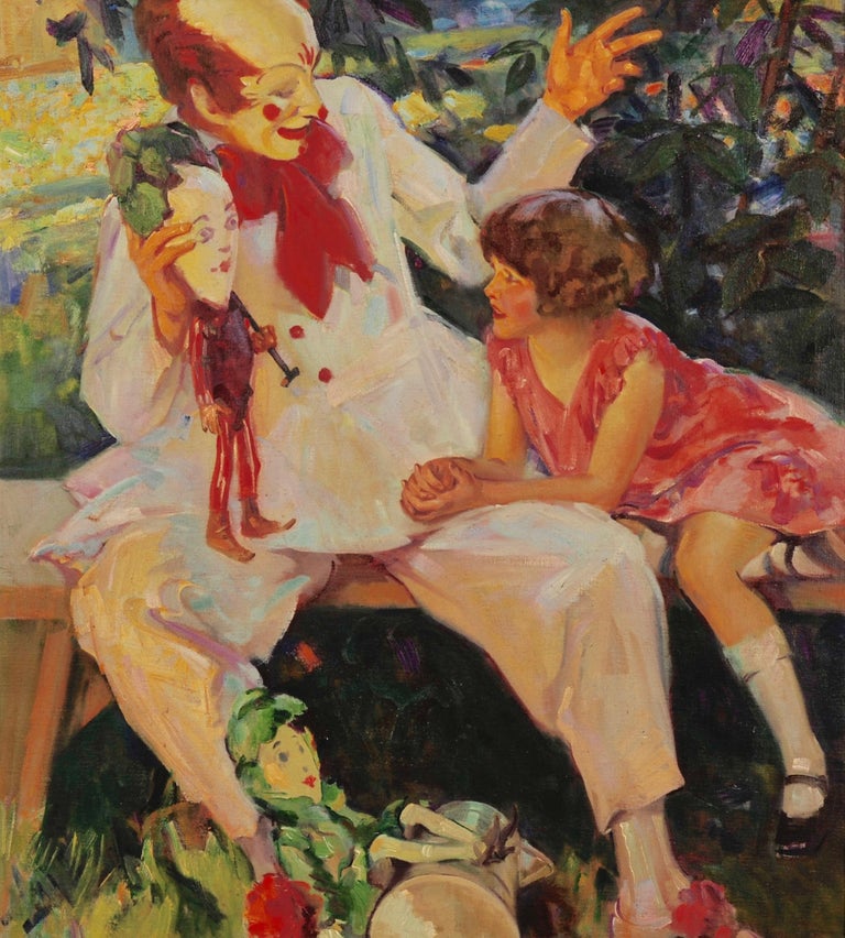 Haddon Hubbard Sundblom - Clown and the Girl For Sale at 1stDibs