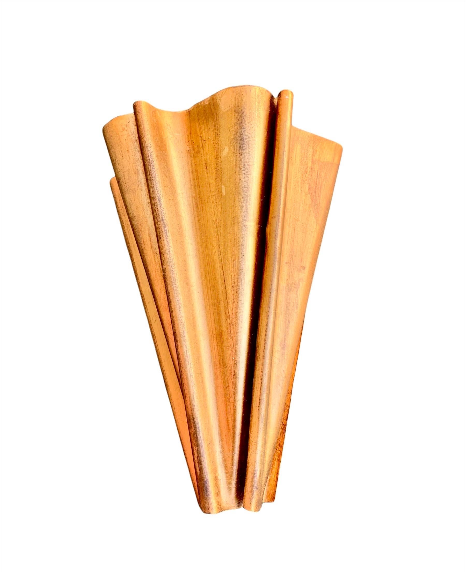 Hade Crafted Italian Gilded Iron Wall Sconce For Sale at 1stDibs