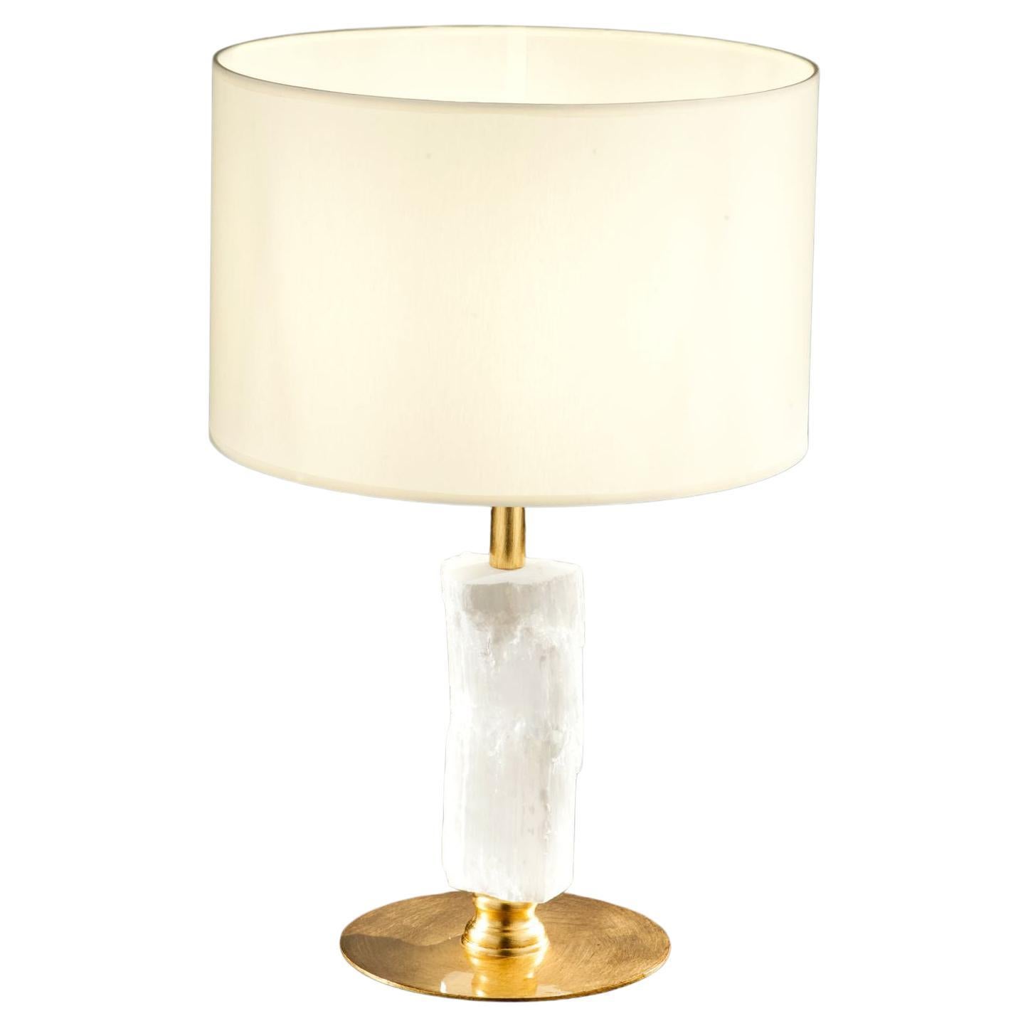 Pair of Selenite and Lucite Table Lamps at 1stDibs | selenite table lamp