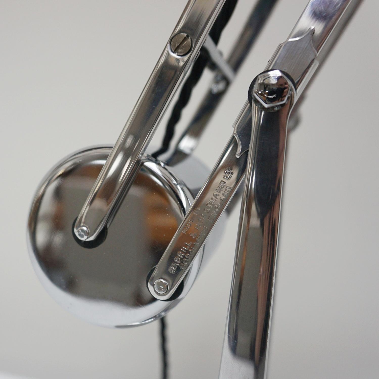 Hadrill and Horstmann Chromed Metal Counterpoise Roller Lamp at 1stDibs