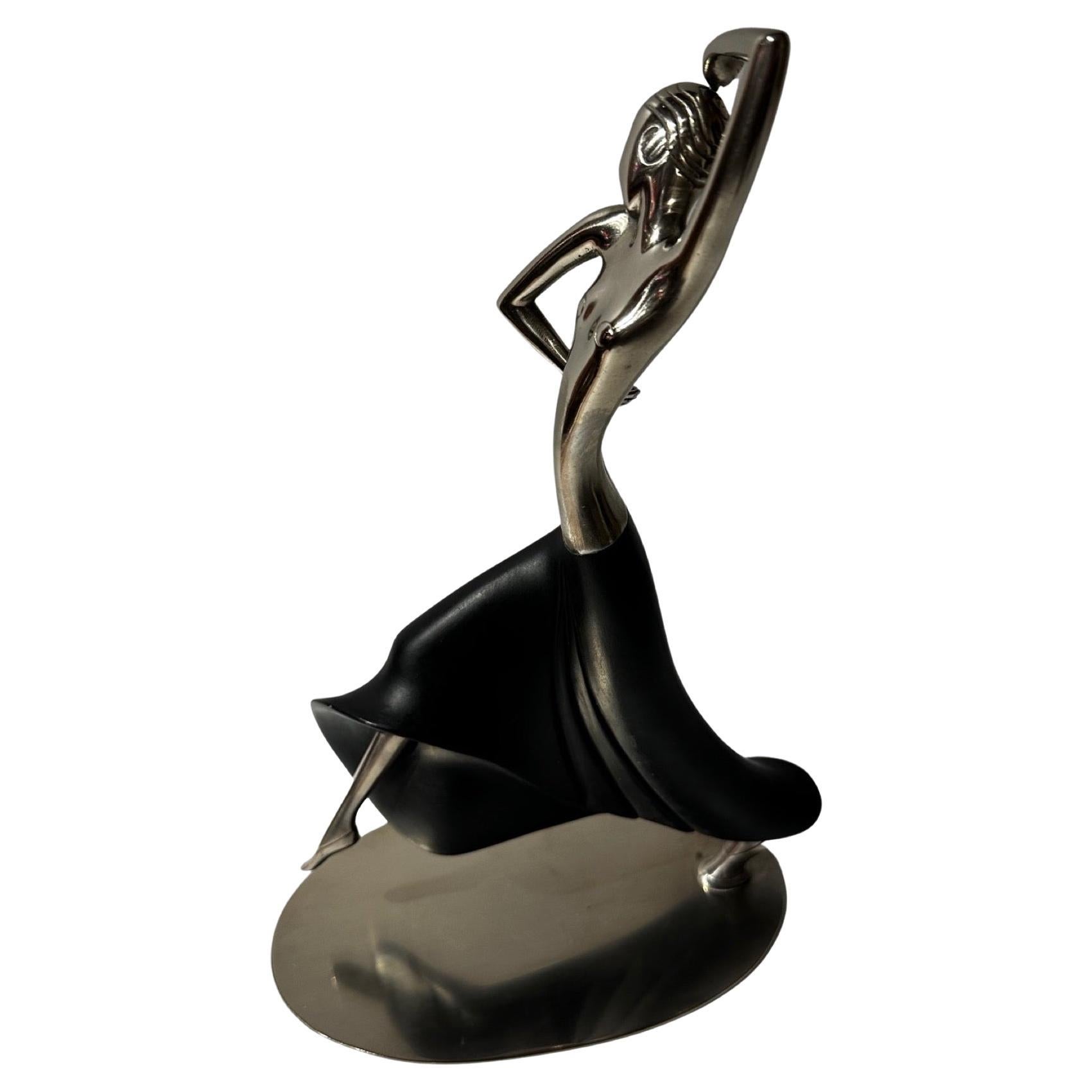 Art Deco Josephine Baker Female Dancer Brass Statue, Austria 1930 Karl ...