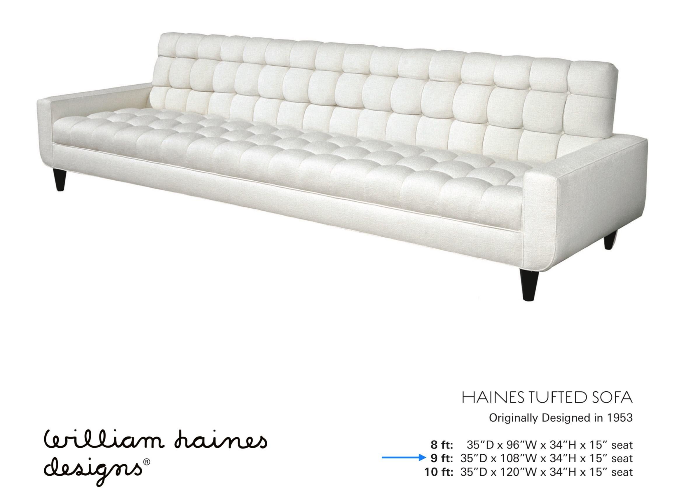 Haines Tufted Sofa, Beige Mohair, William (Billy) Haines Designs, labelled, USA. For Sale at 1stDibs