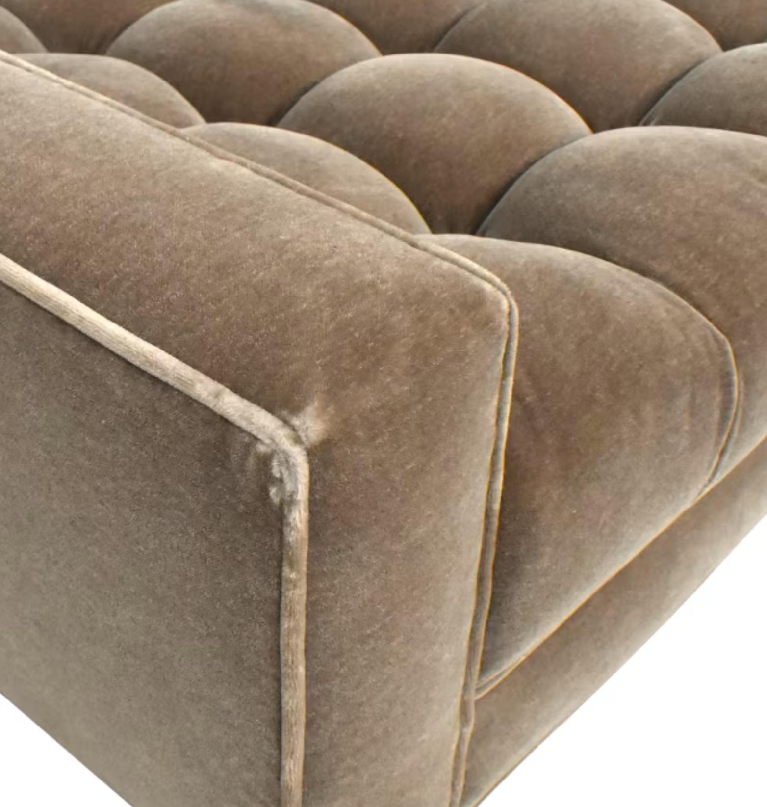Haines Tufted Sofa, Beige Mohair, William (Billy) Haines Designs, labelled, USA. For Sale at 1stDibs
