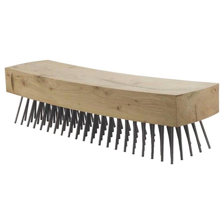 Hair Brush Bench in Solid Natural Cedar For Sale at 1stDibs
