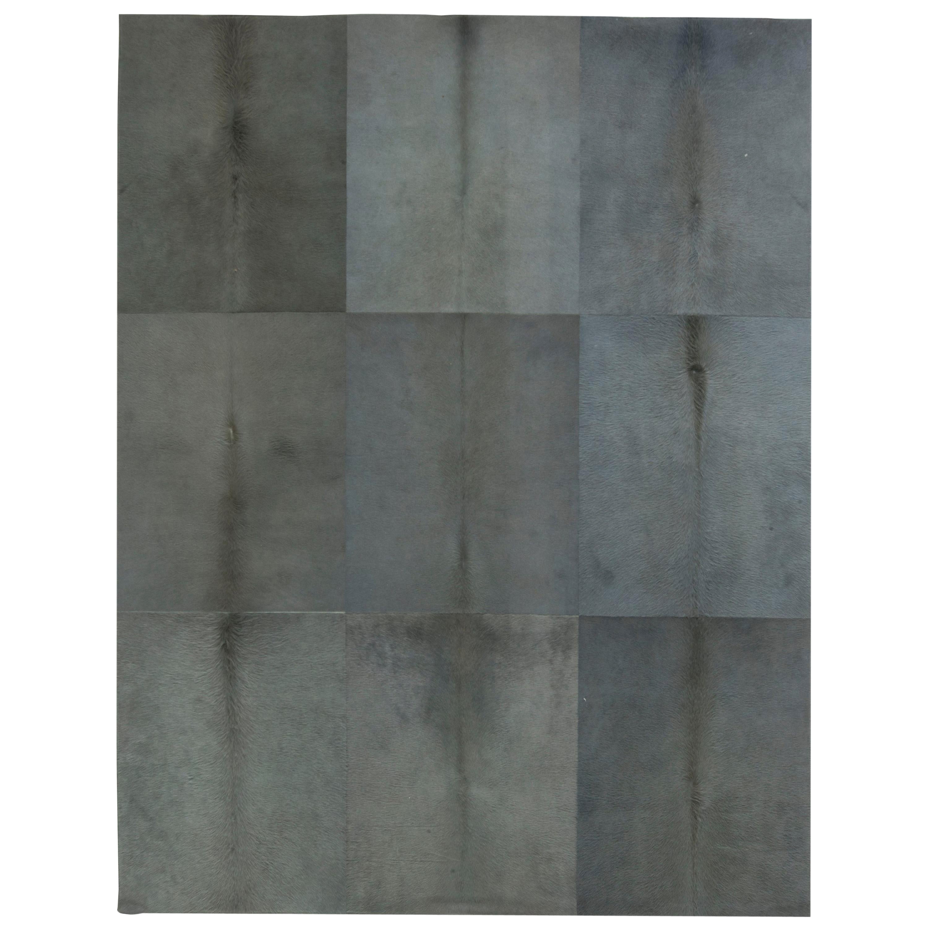 Hair-on-Hide Rug "Milan" - Natural White, Taupe and Black For Sale at ...