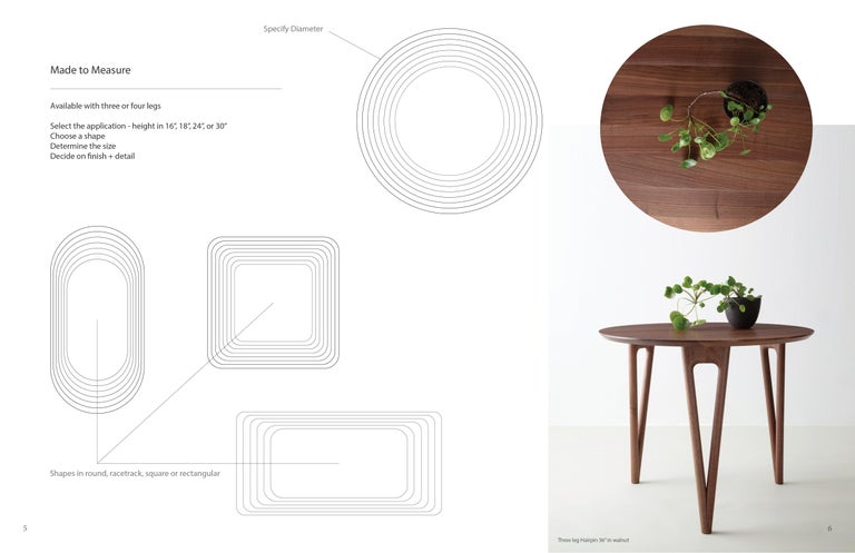Hair Pin Side Table Shown in Hard Maple 18D x 24H, Made in USA For Sale ...