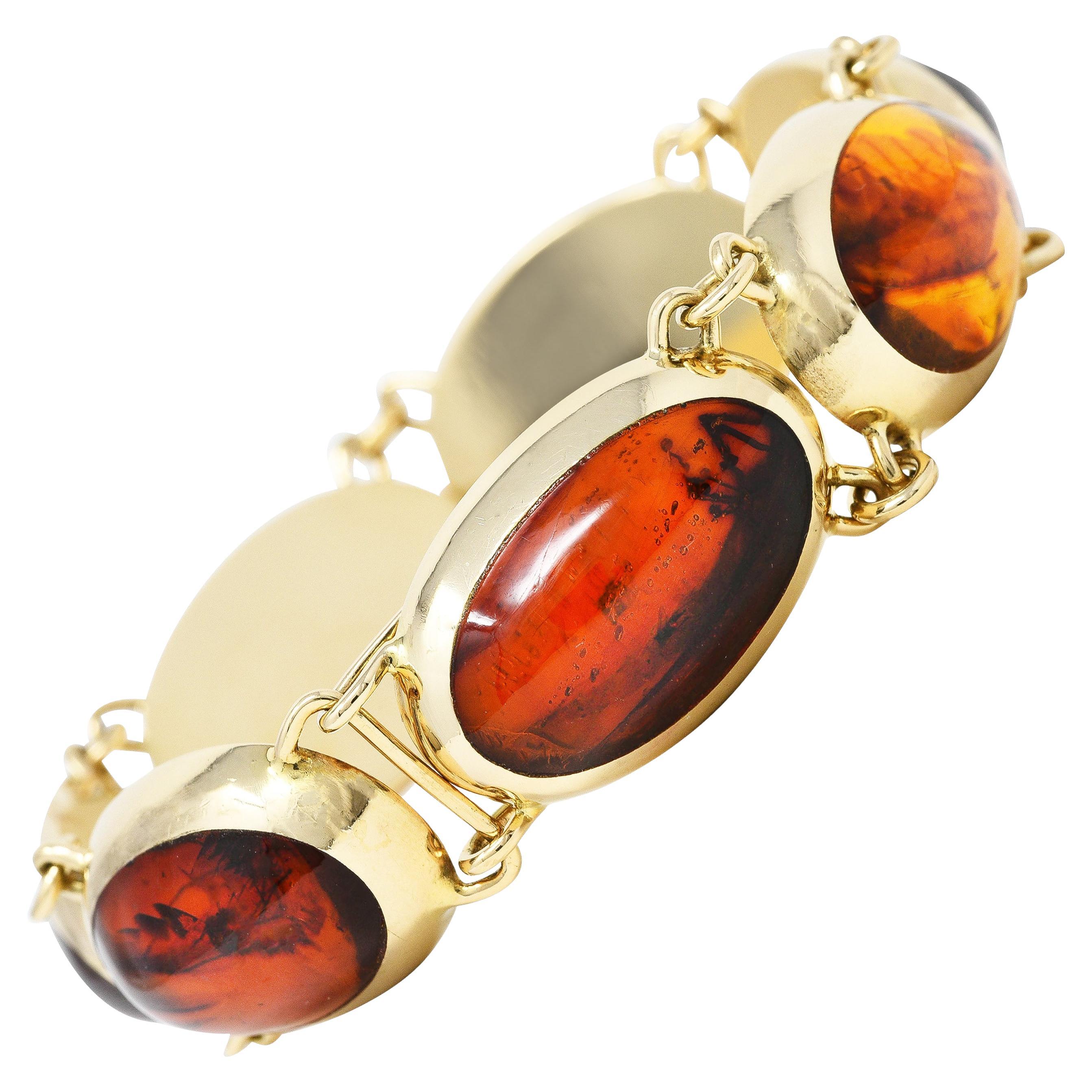 Halberstadt Willy Fagert Modernist Baltic Amber 14 Karat Gold Insect ...