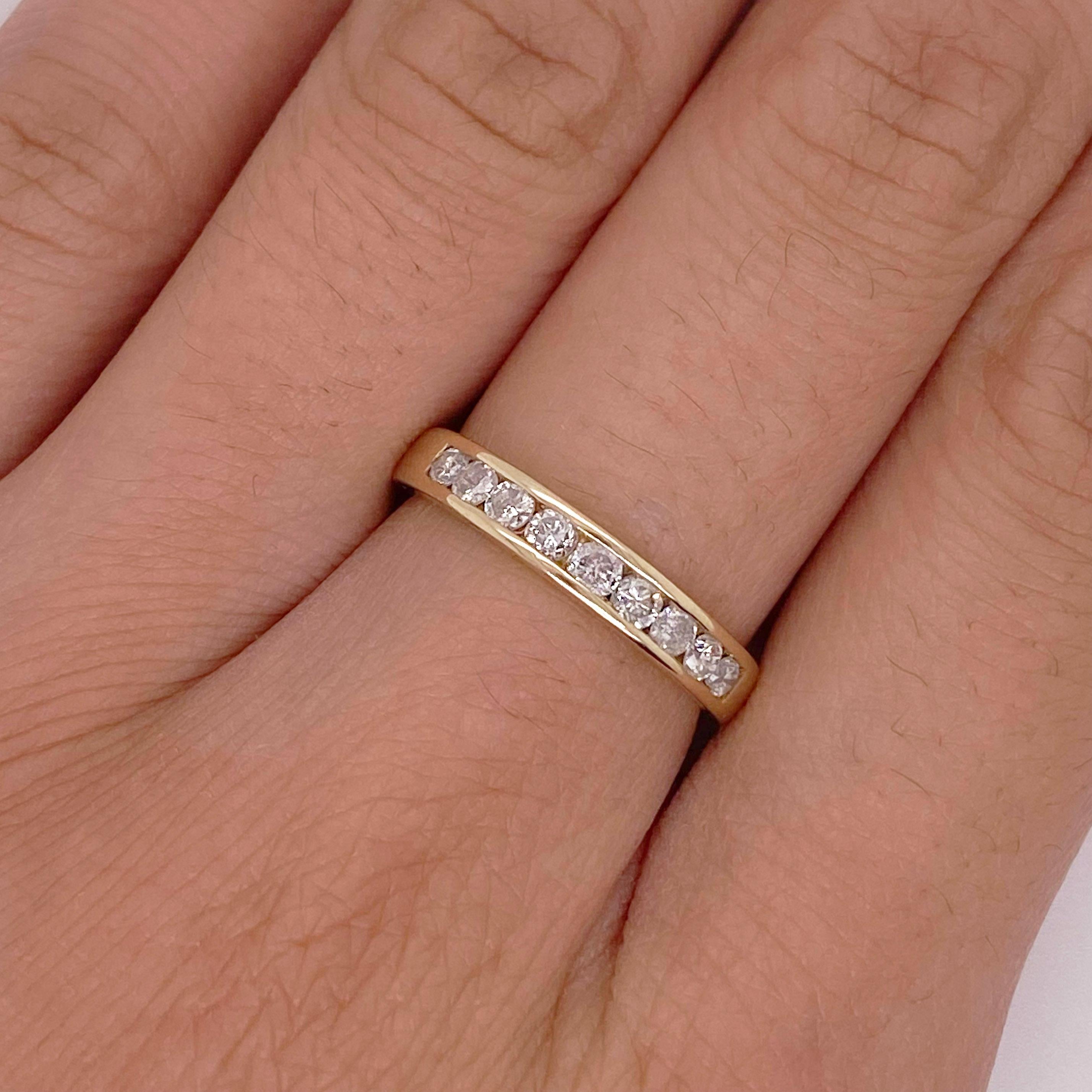Customizable Diamond Channel Band, Yellow Gold .50 Ct. Diamond Half ...