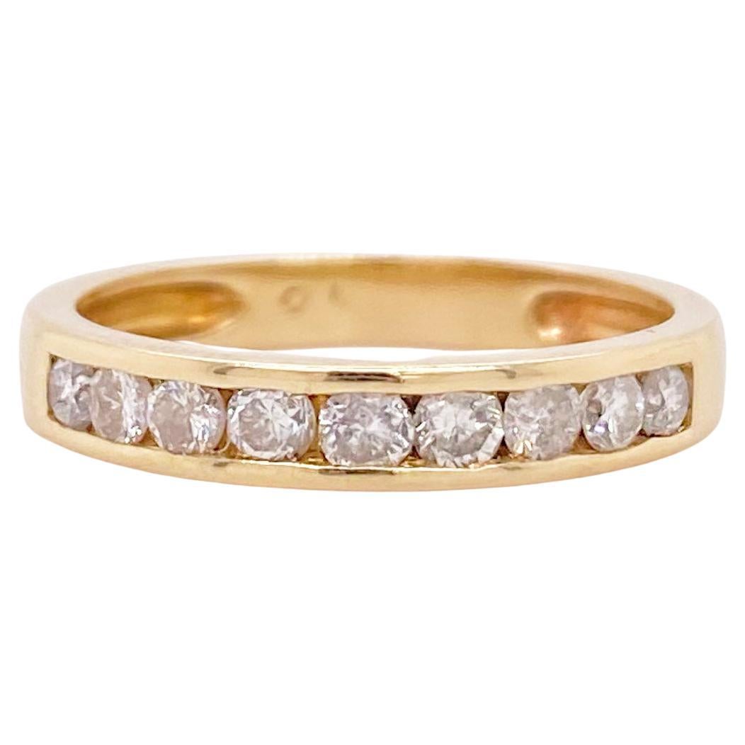 Cartier Yellow Gold Diamond and Sapphire Channel Set Half Band at 1stDibs