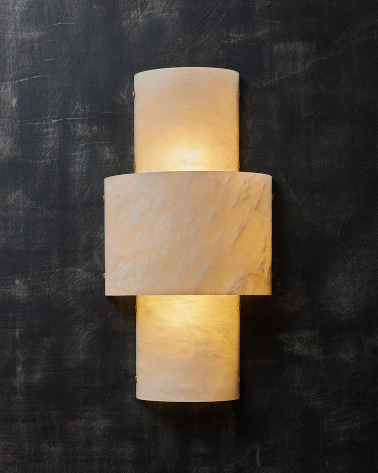 Half Cylinder Alabaster Wall Sconces For Sale at 1stDibs