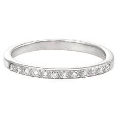 Vintage Estate 18 Karat White Gold Diamond Band For Sale at 1stDibs
