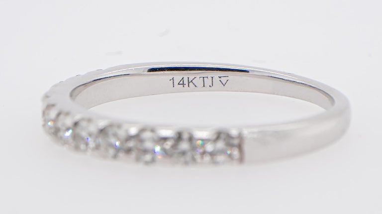 Half Eternity Diamond Band Ring 1.20 Carats 14K White Gold For Sale at ...
