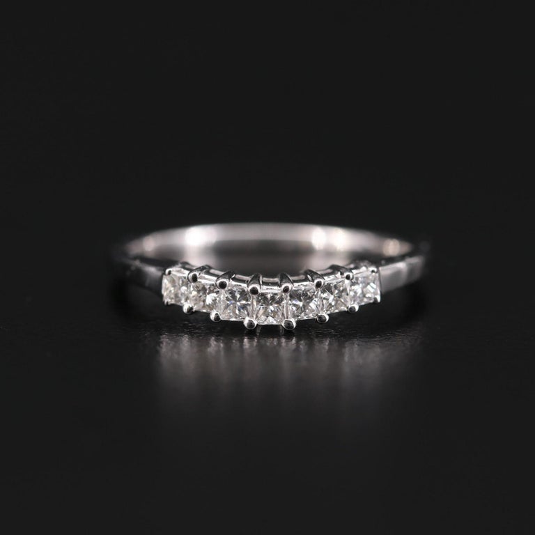 Customizable Half Eternity Princess Cut Diamonds Engagement Band ...