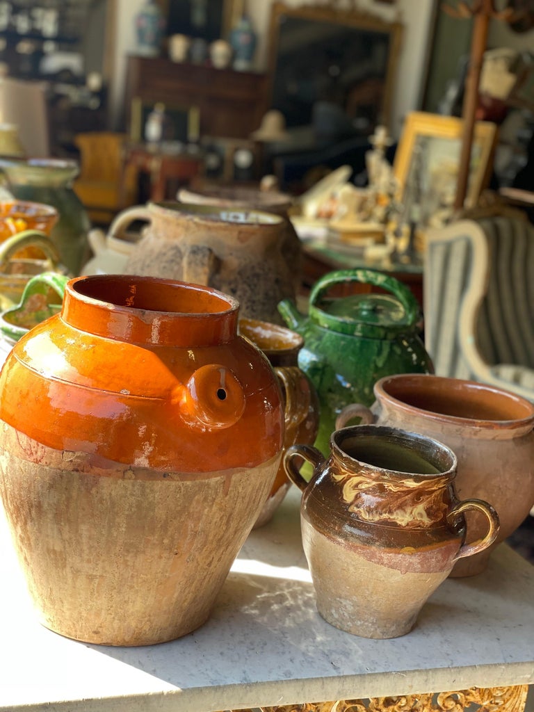 Half-Glazed Traditional Terracotta Confit Pot with Two Handles For Sale ...