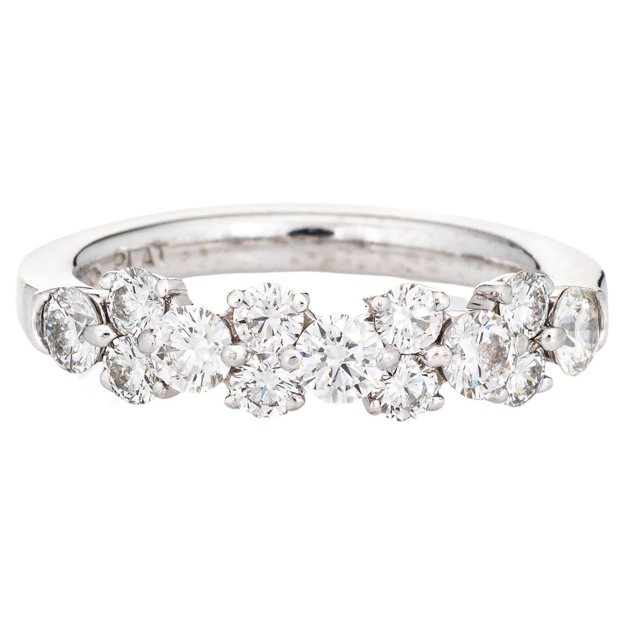 Half Hoop Diamond Band Sz 4.5 Pinky Ring Platinum Estate Fine Jewelry ...